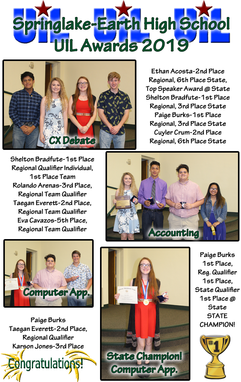 Springlake-Earth High School | UIL Awards 2019